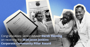 Derek Fleming Receives the 2024 Jason Jenkins Corporate Community Pillar Award - HR&A